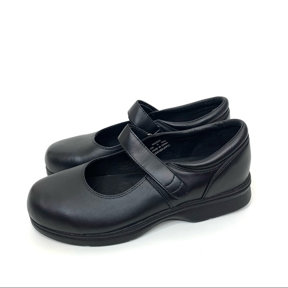 Propet | Shoes | Propet Solid Black Leather Mary Jane Walker Shoes With ...